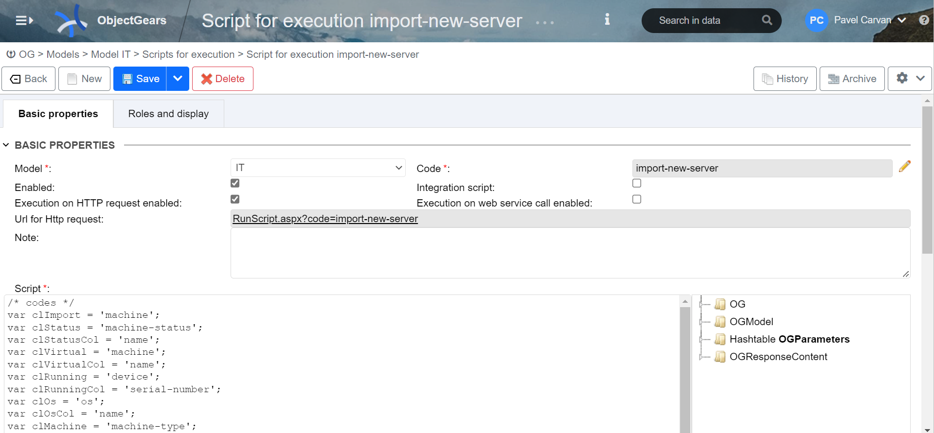 Creation Of Record From Powershell By Calling Script For Execution Objectgears System